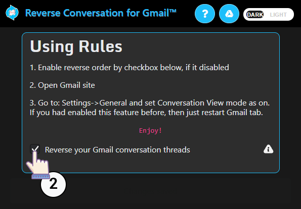 Reverse Conversation for Gmail